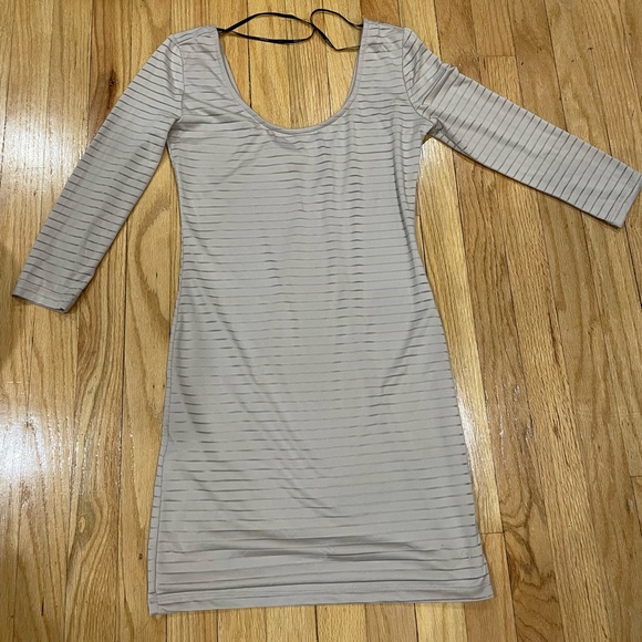 Forever 21 | Dresses | Forever 2 Beige Stripped Mini Dress | Poshmark
